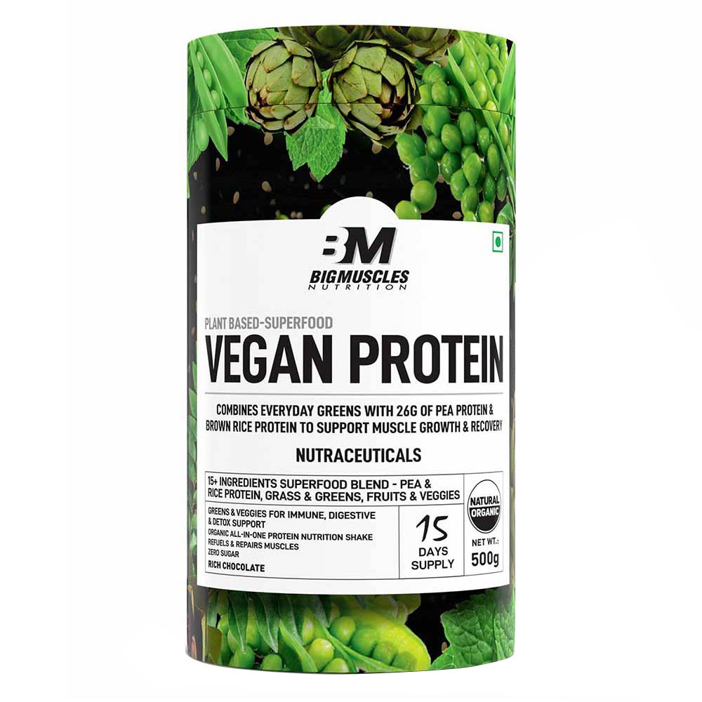 Big Muscles Vegan Protein, 1.1 lb Rich Chocolate at Best Price in India ...