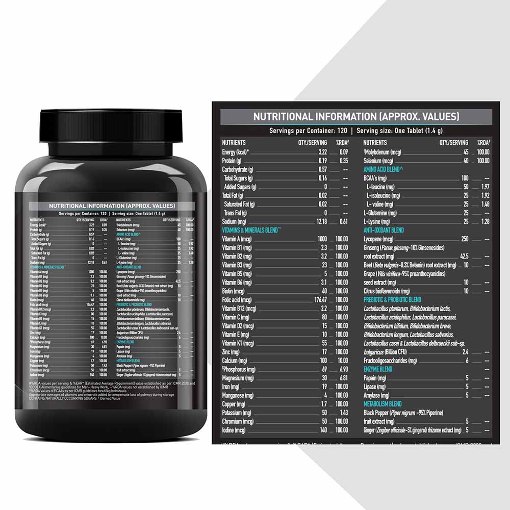 MuscleBlaze MB-VITE Multivitamin Immunity Booster - 120 Tablets