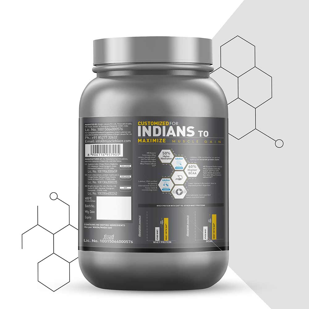 MuscleBlaze Biozyme Performance Whey Protein (4.4 lb / 2kg Rich Chocolate)