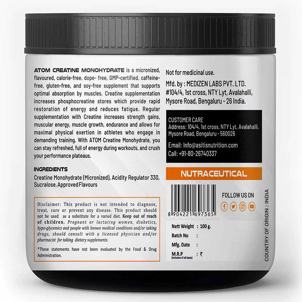 ATOM Creatine Monohydrate at Best Price in India | Healthkart.com