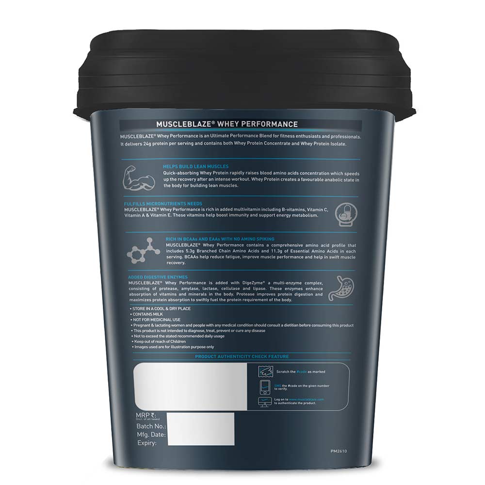MuscleBlaze Whey Performance (25g Protein) - Chocolate (4 Kg / 8.8 lb)