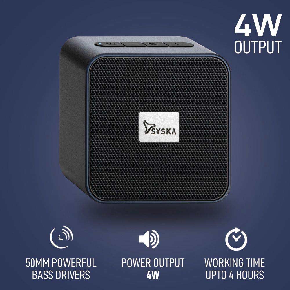 Syska BT4070X 4 Watt Wireless Bluetooth Speaker, Black at Best Price in ...