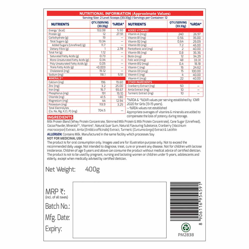 SuperMilk Genius for 8-12 Yrs Personalized Protein & Nutrition Drink ...