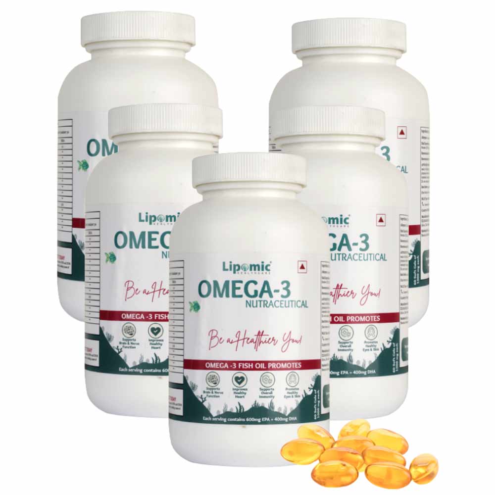 Omega-3 Fish Oil 1000mg (Pack of 5) at Best Price in India | Healthkart.com