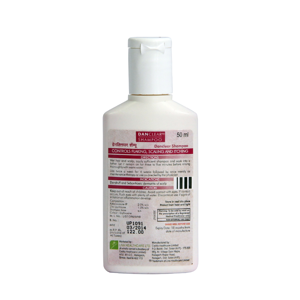 Danclear Shampoo, 50 ml Ketoconazole zinc pyrithione shampoo at Best ...